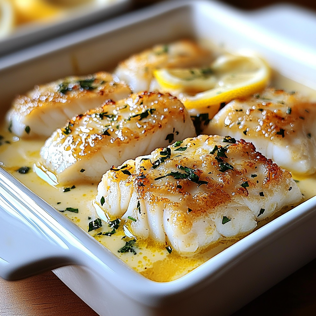 Baked Cod in Coconut Lemon Cream Sauce