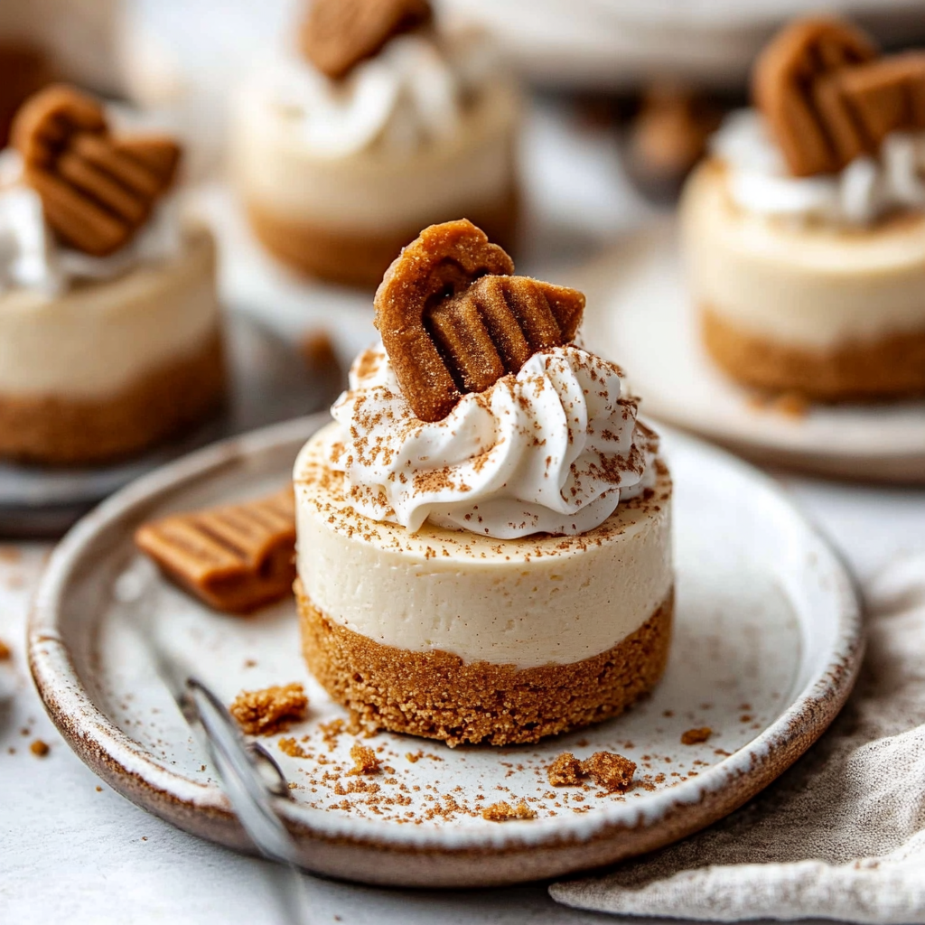 No Bake Mini Biscoff Cheesecakes