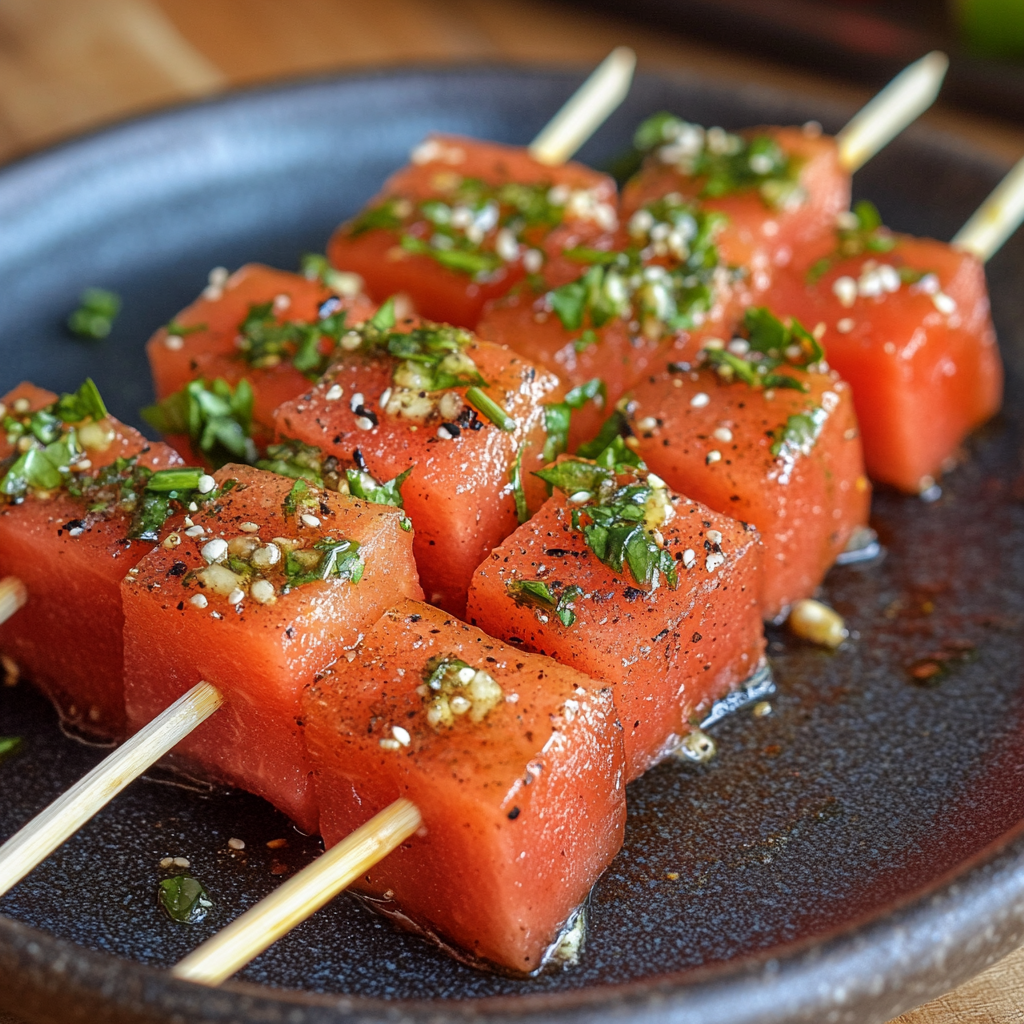 Watermelon Tajin Skewers - easyflavorhaven.com