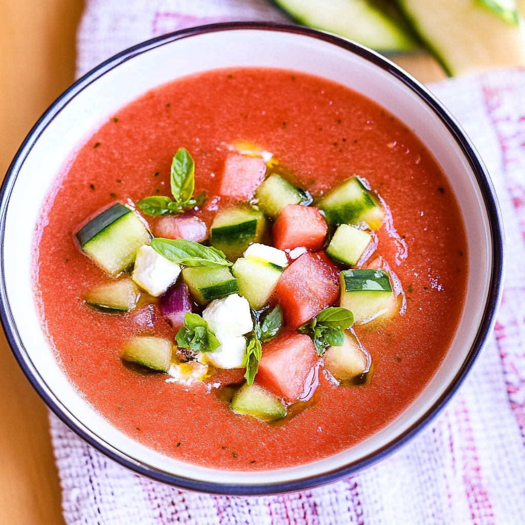 Easy Watermelon Gazpacho Recipe - easyflavorhaven.com