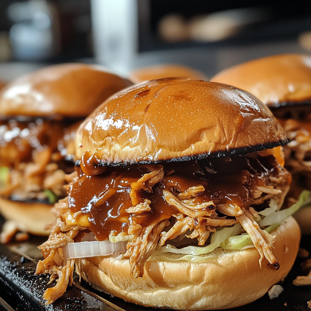 BBQ Pulled Chicken Burgers (Sandwiches and Sliders) - easyflavorhaven.com