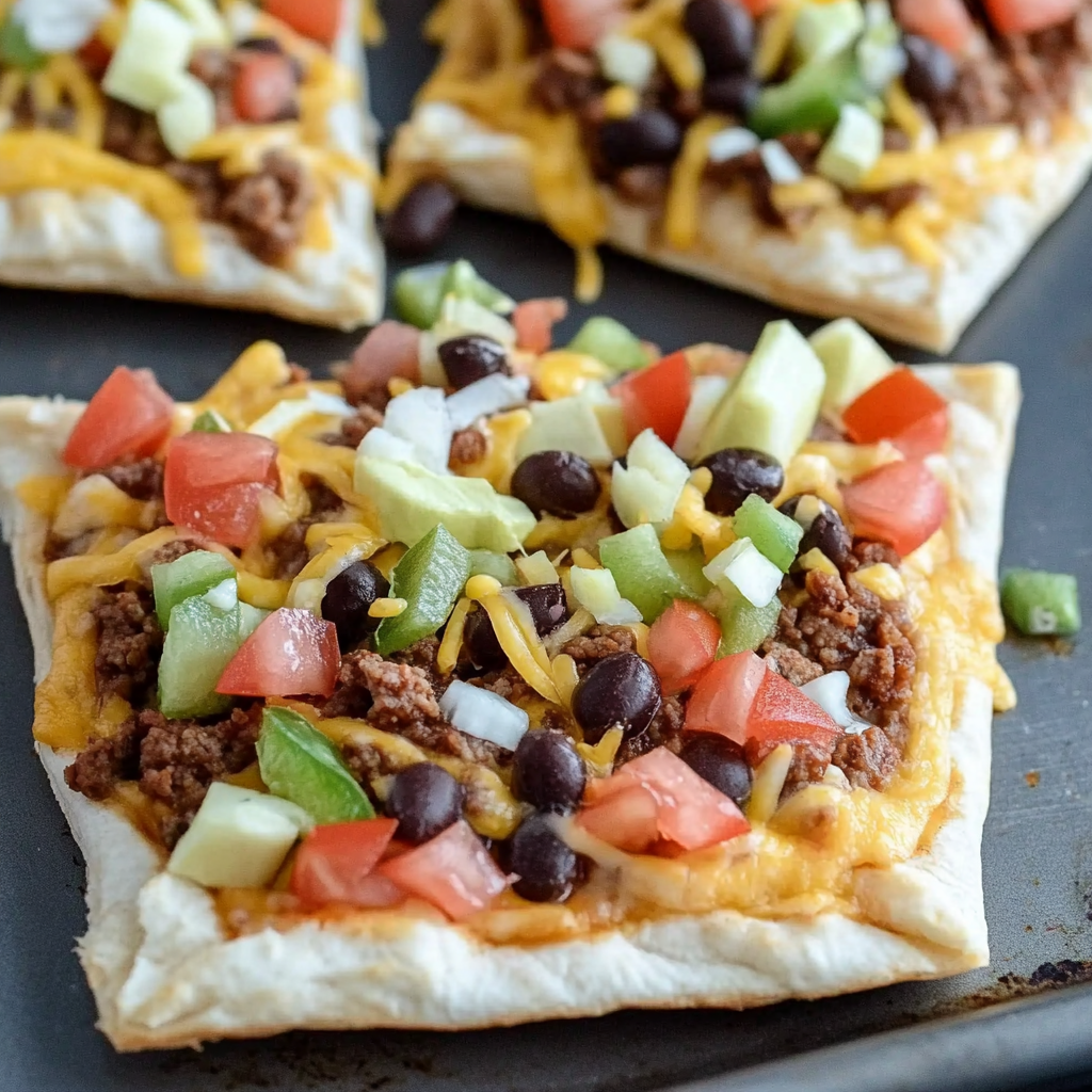 Easy Crescent Roll Taco Pizza - easyflavorhaven.com